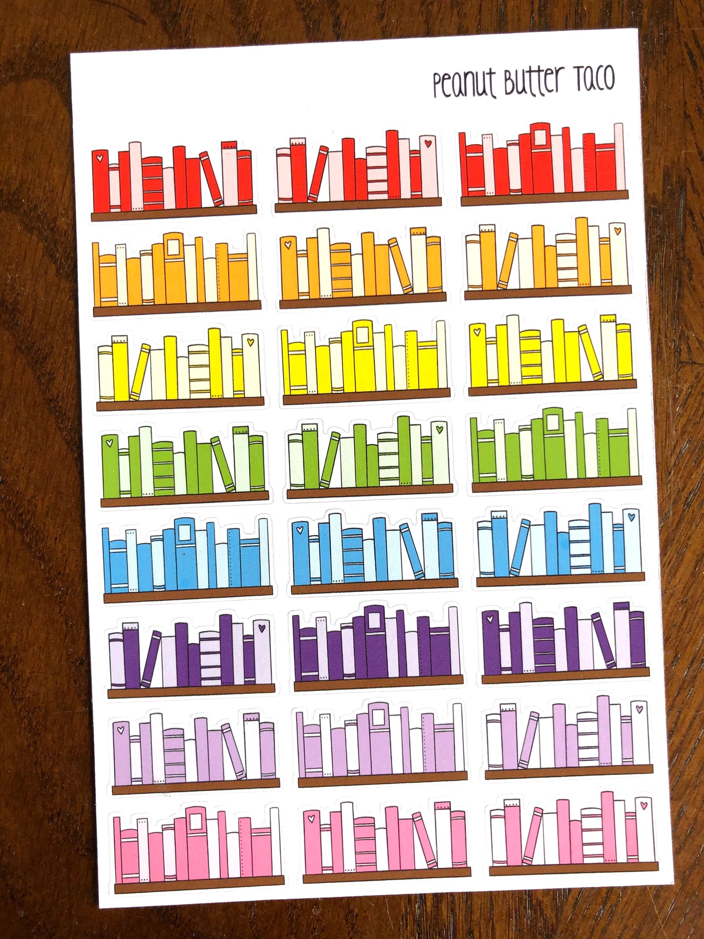 Large Rainbow Bookshelf Planner Stickers Bookshelves Planner - Etsy