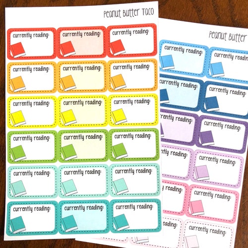 Currently Reading Boxes Reading Planner Stickers Book - Etsy