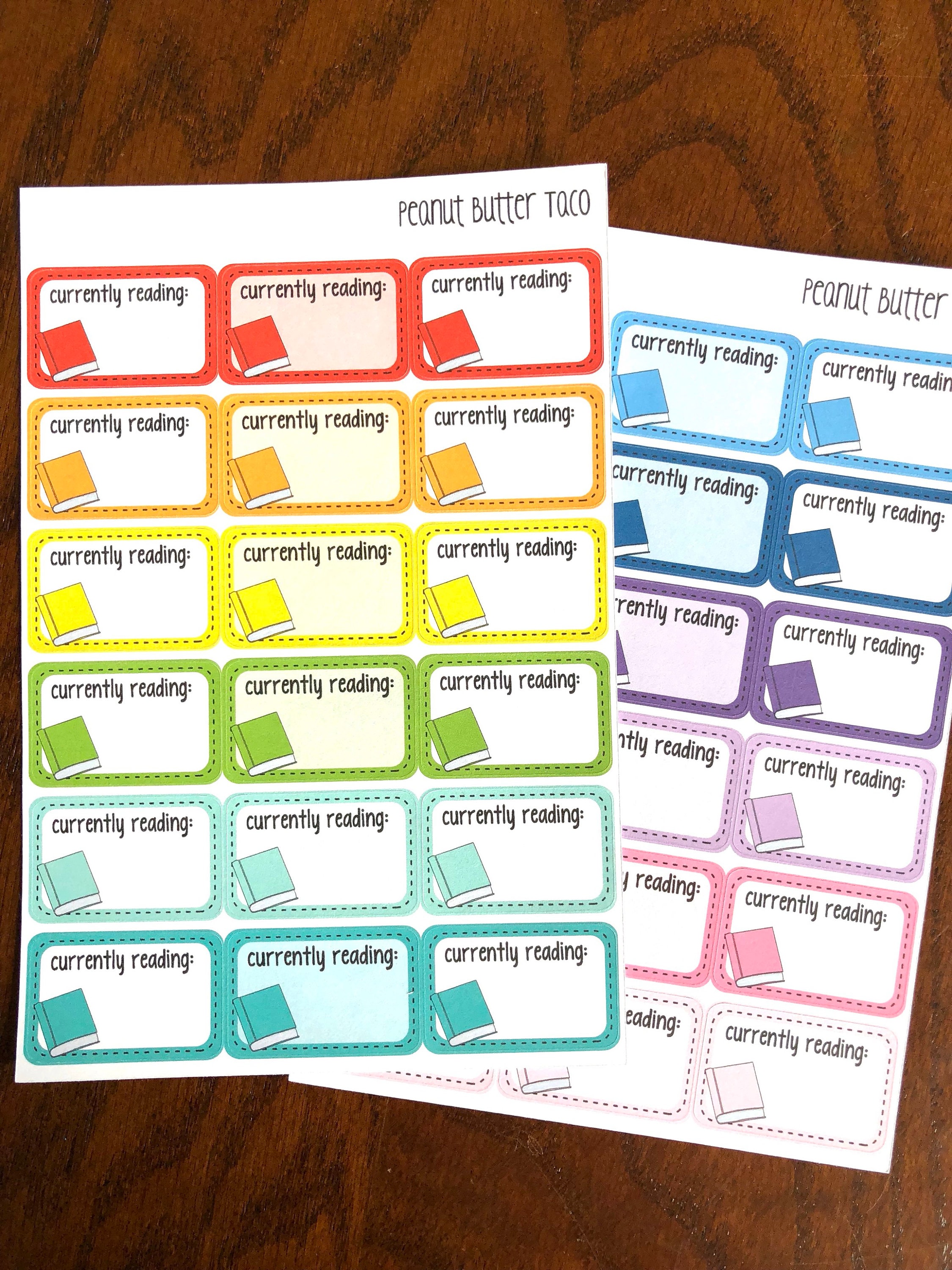 Currently Reading Boxes - Reading Planner Stickers - Book Stickers ...