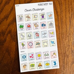 Book Cover Challenge Planner Stickers - on the Cover Reading Planner ...