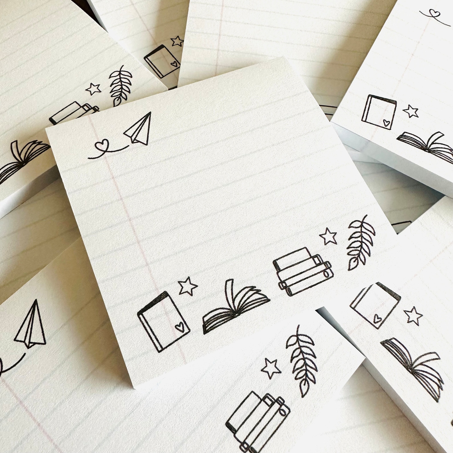 Bookish Doodle Sticky Notes - Reading Sticky Notes - Bookworm Gift ...