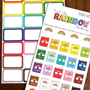 Read the Rainbow - Reading Challenge Planner Stickers - Reading Planner ...