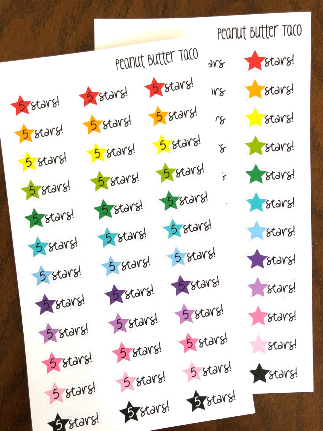 5 Stars Planner Stickers - 5 Star Rating Books Movies - Bookish Reading ...