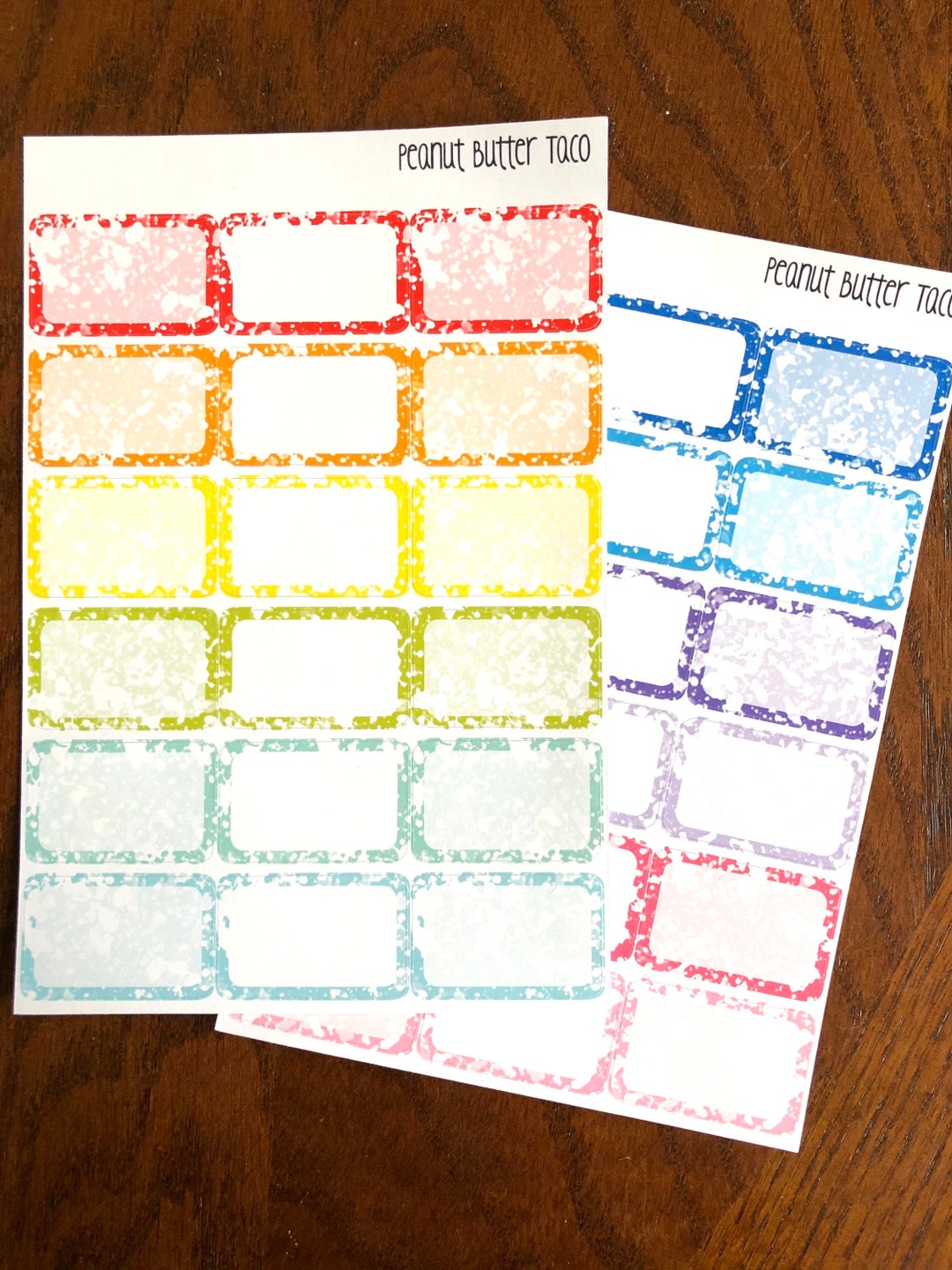 Splatter Paint White Rainbow Half Boxes - Splatter Half Box Planner ...