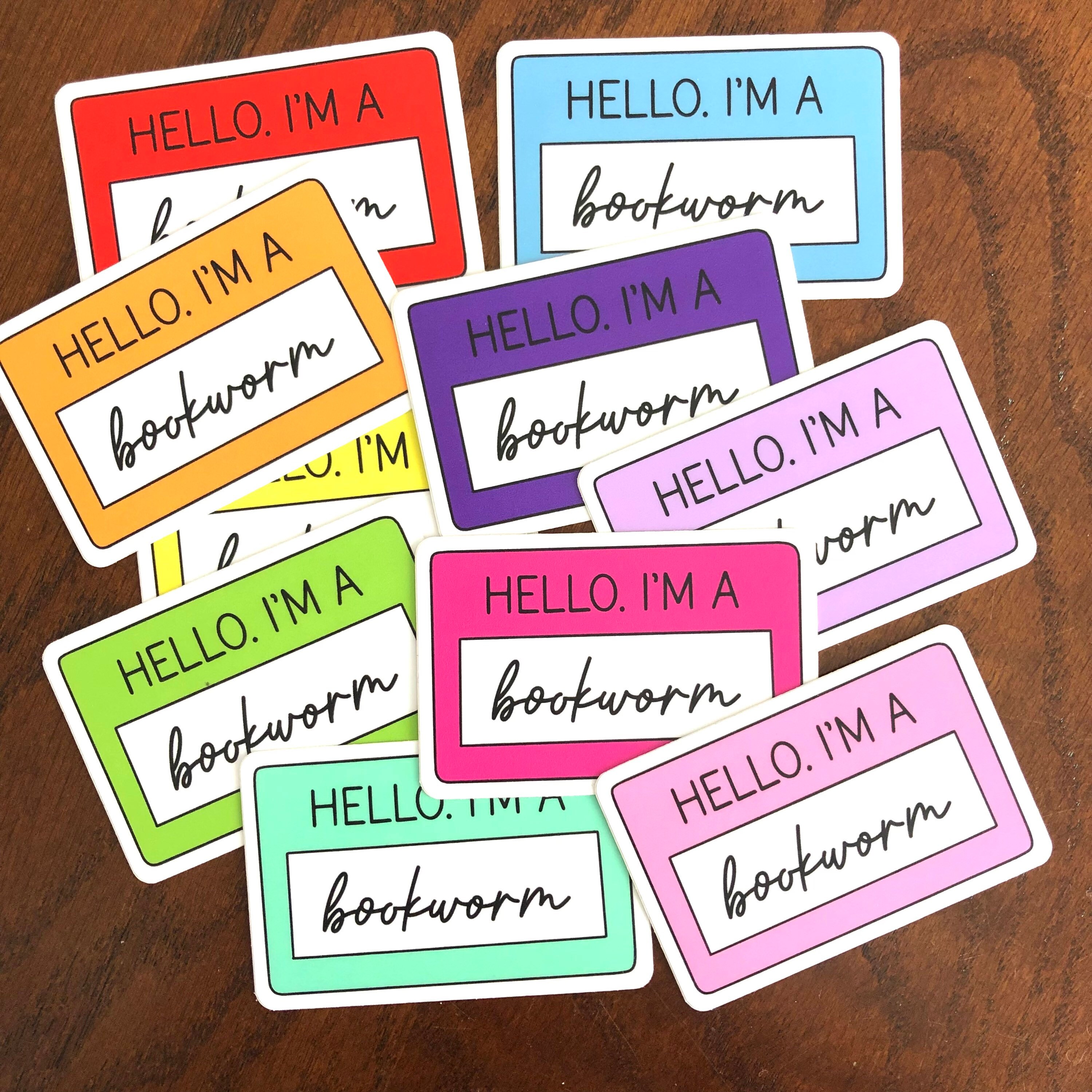 Hello I'm a Bookworm Vinyl Sticker - Bookish Vinyl Decal - Laptop ...