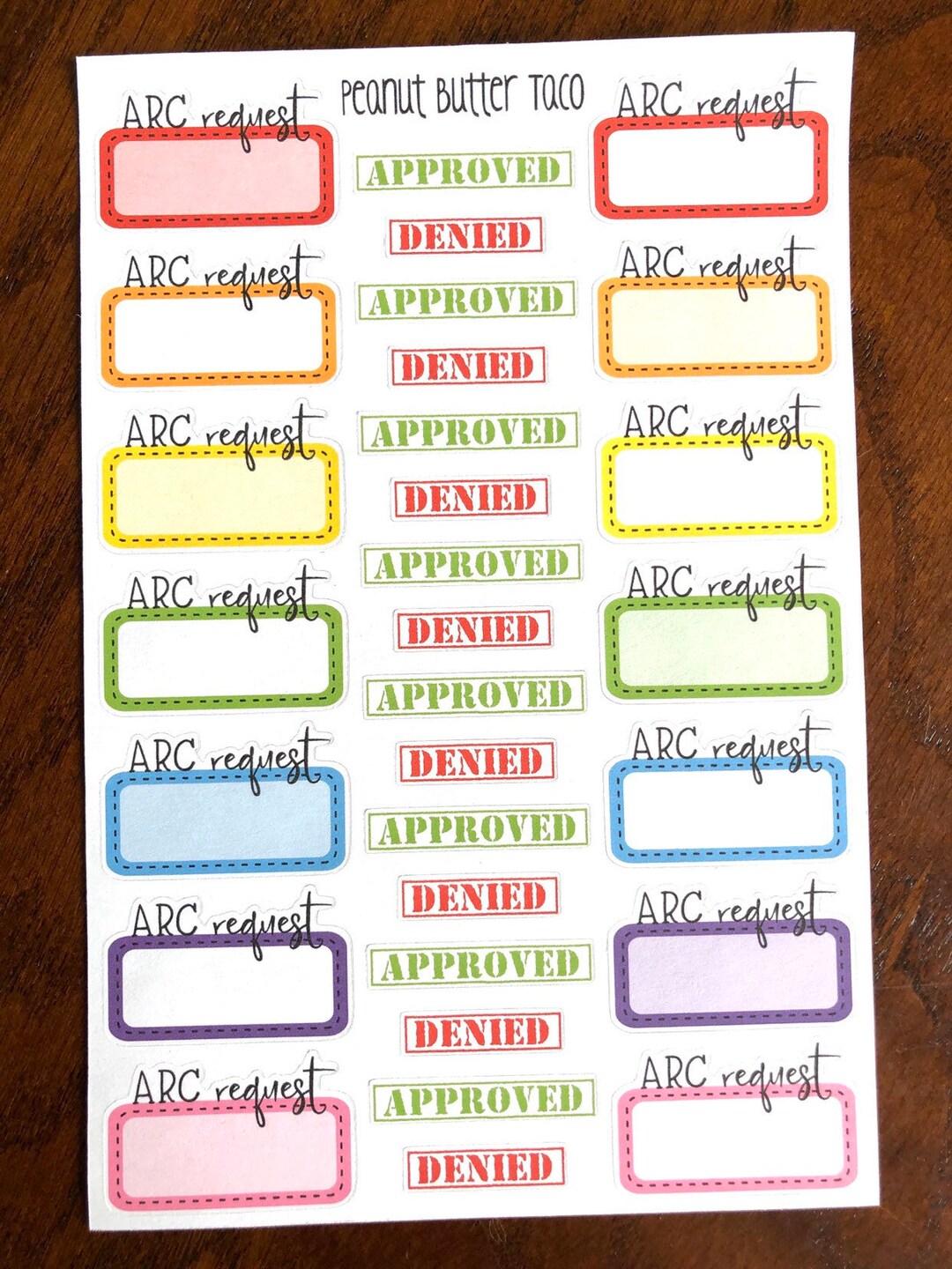 ARC Request Boxes - Reading Planner Stickers - Bookish Planner Stickers ...