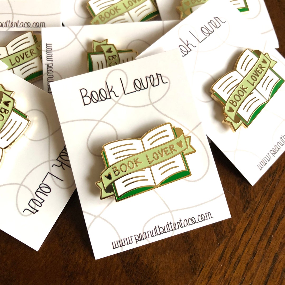 Book Lover Enamel Pin - Bookish Enamel Pin - Open Book Reading Pin ...