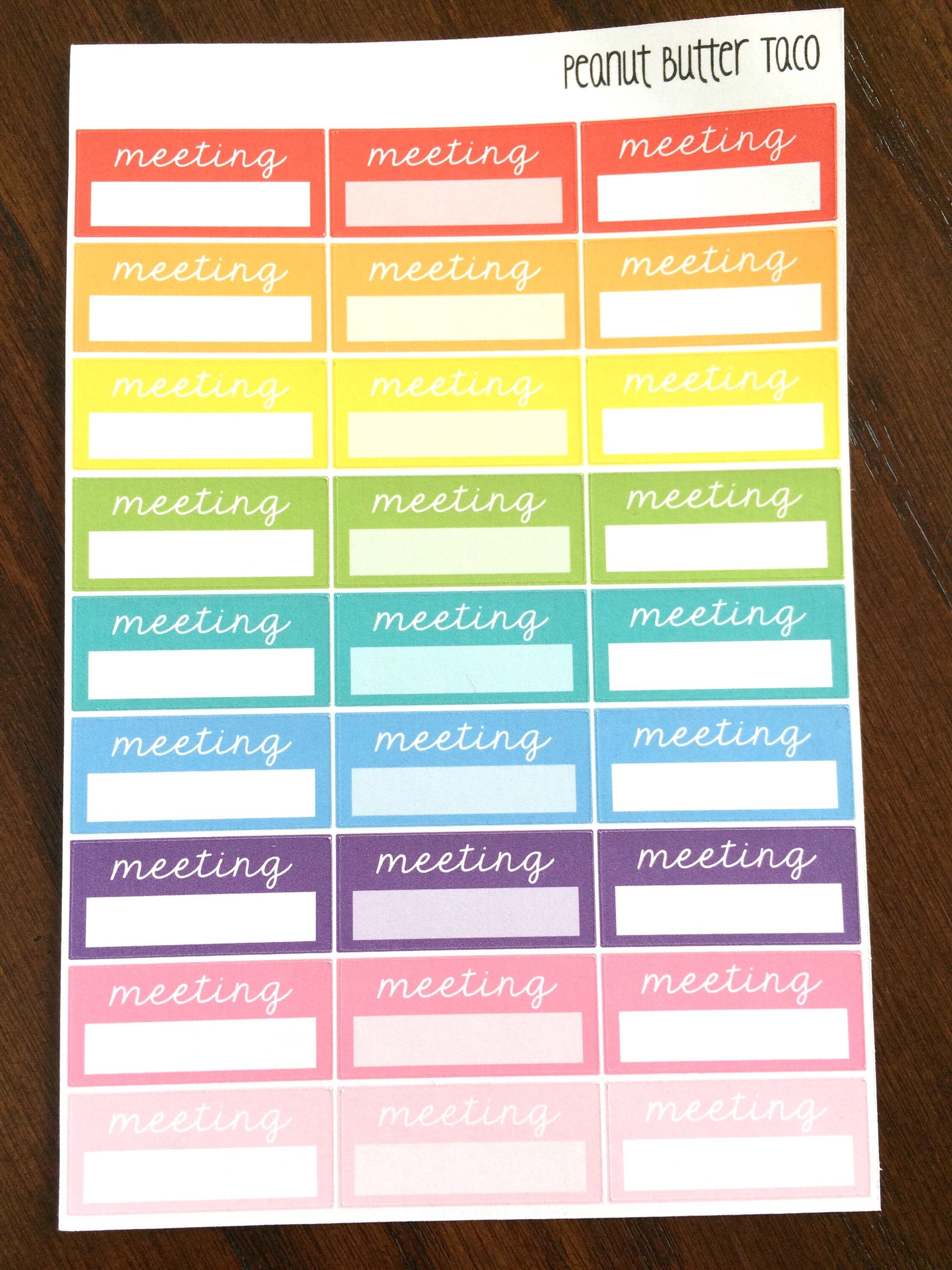 Meeting Planner Stickers Meeting Boxes Meeting Box | Etsy
