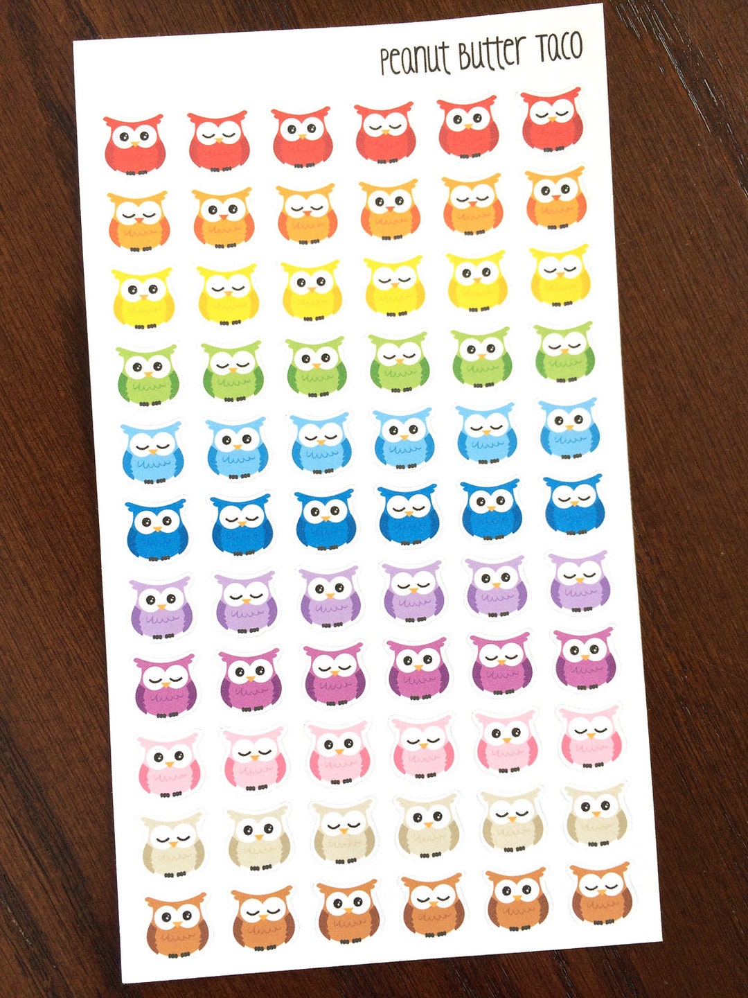 Rainbow Owl Stickers - Owl Planner Stickers - Homework Stickers ...
