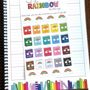 Read the Rainbow - Reading Challenge Planner Stickers - Reading Planner ...