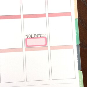 Volunteer Stickers - Volunteer Planner Stickers - Volunteer Boxes - Box ...