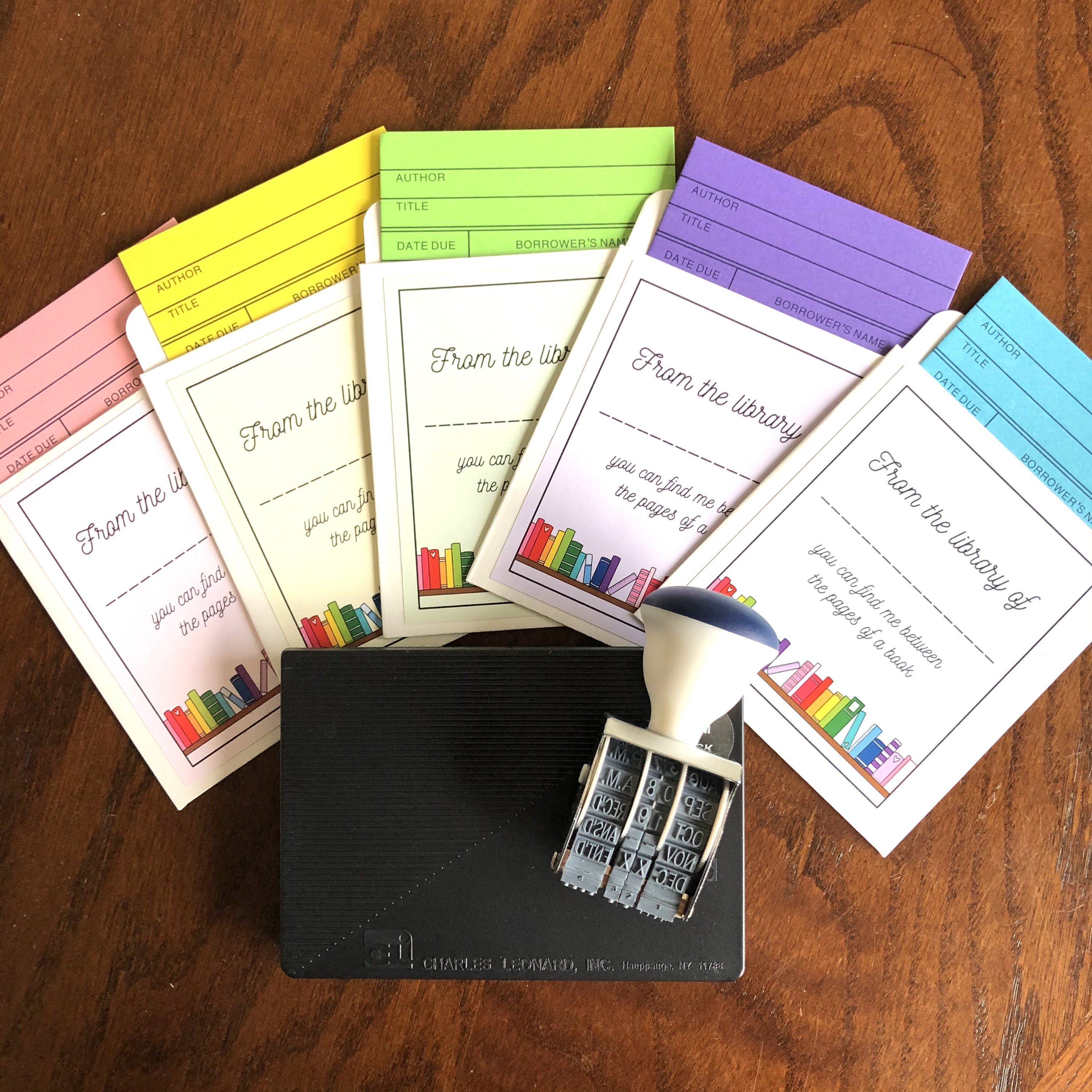 Library Kit Bookworm Gift Library Pockets Bookish - Etsy