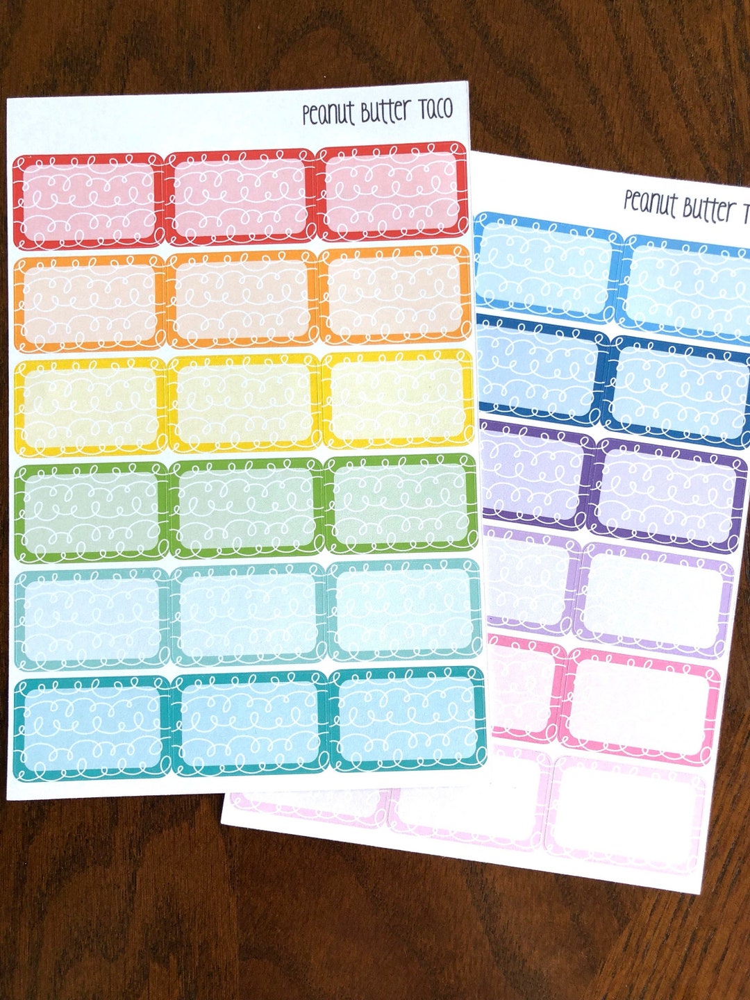 Loopty Loop Rainbow Half Boxes - Planner Stickers - Doodle Stickers ...