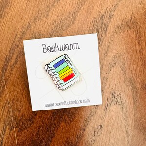The Bookworm Life Enamel Pin - Reading Notebook Bookish Enamel Pin ...