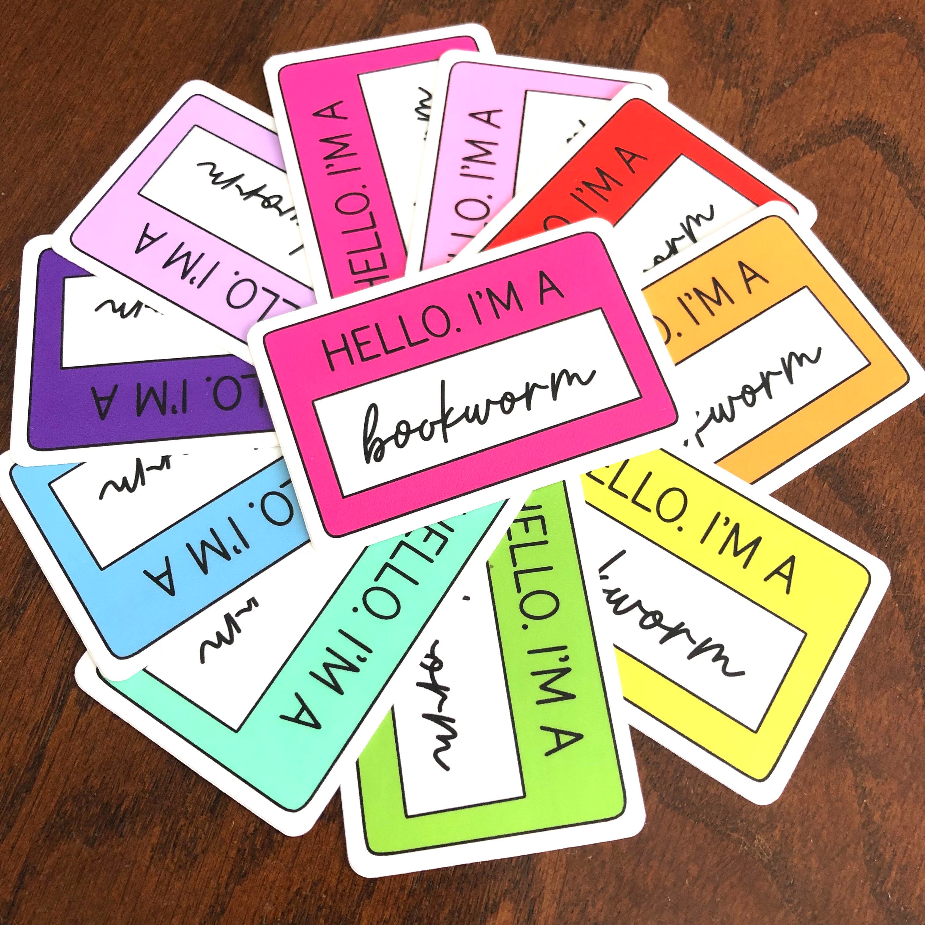 Hello I'm a Bookworm Vinyl Sticker Bookish Vinyl Decal - Etsy
