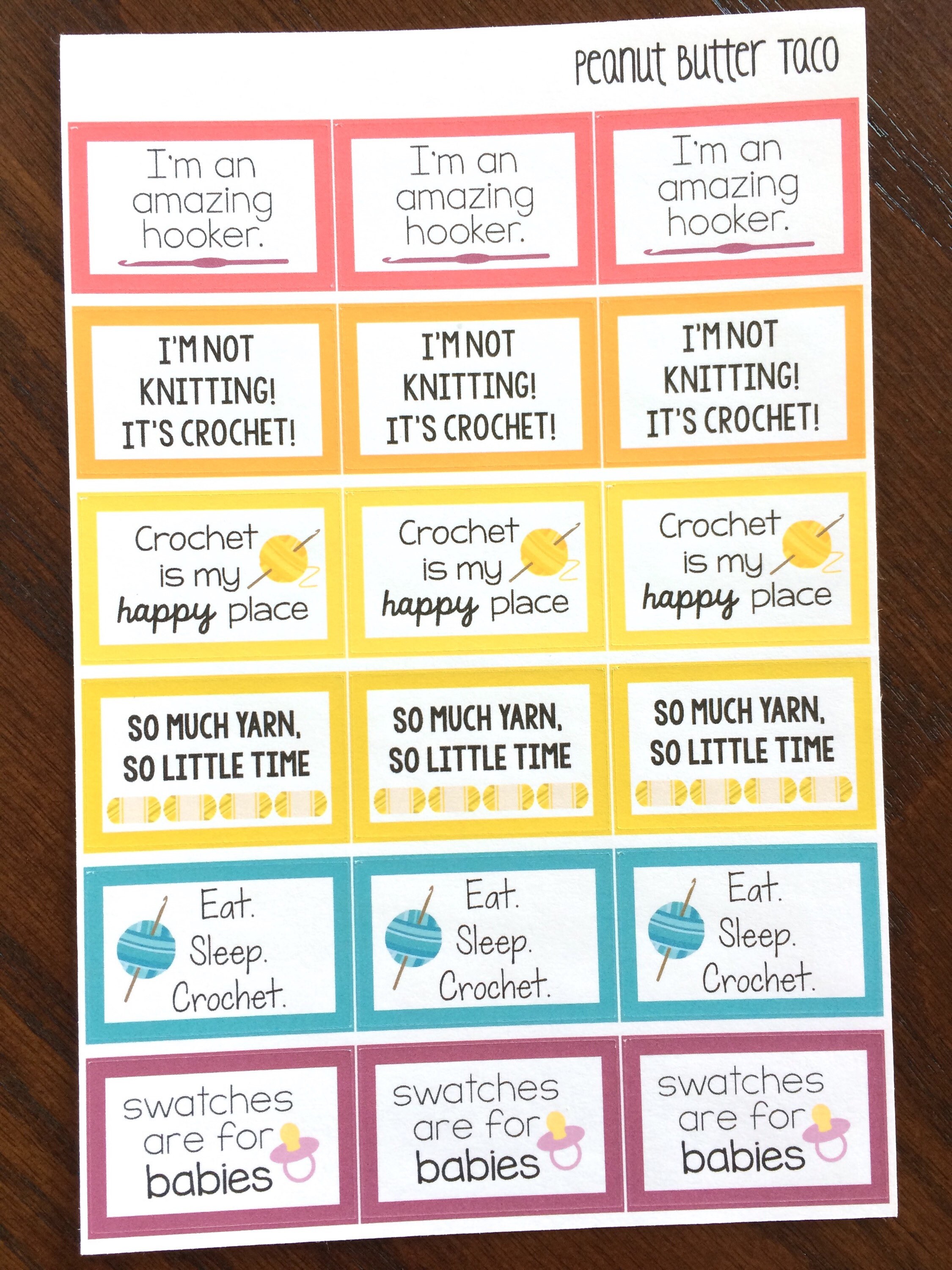 Crochet Quotes Planner Stickers Crochet Stickers Funny - Etsy