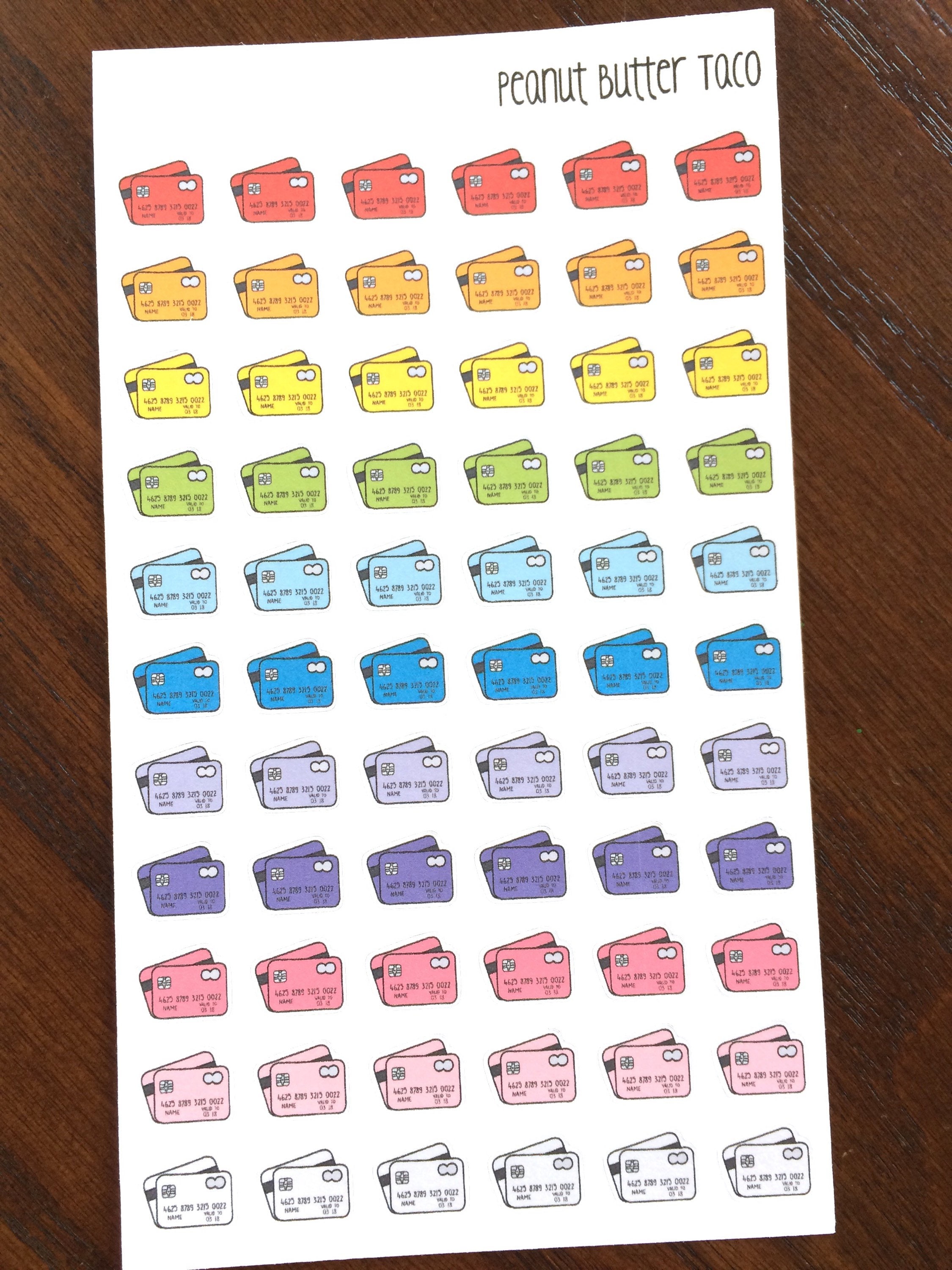 Credit Card Stickers Credit Card Planner Stickers Finance | Etsy