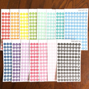 Color Choice - Tiny Date Stickers - Countdown Stickers - Small Number ...