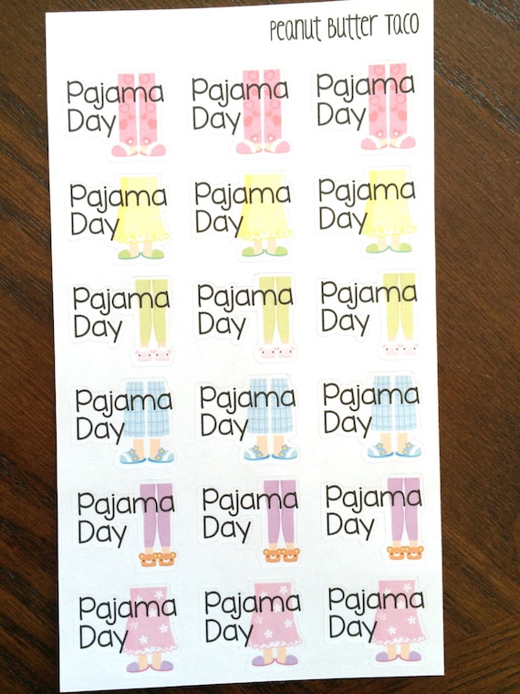Pajama Day Planner Stickers Lazy Day Stickers Pajama | Etsy