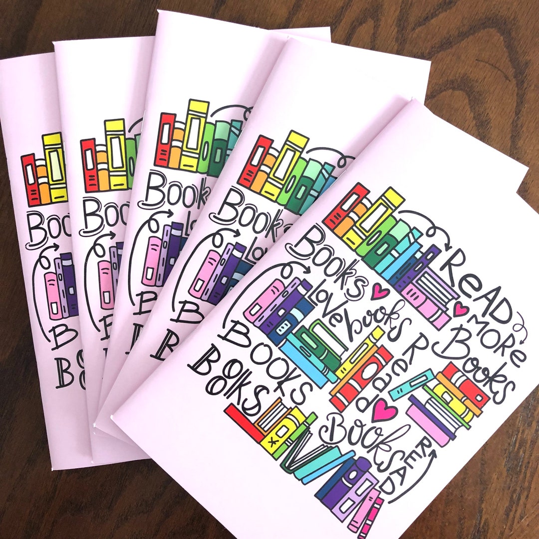 Read More Books Lined Thin Notebook - Reading Stationery - Bookworm ...