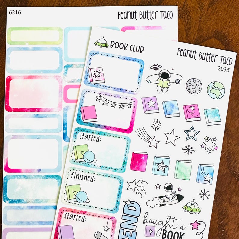 Supernova Reading Planner Stickers - Galaxy Stars Bookish Sampler ...