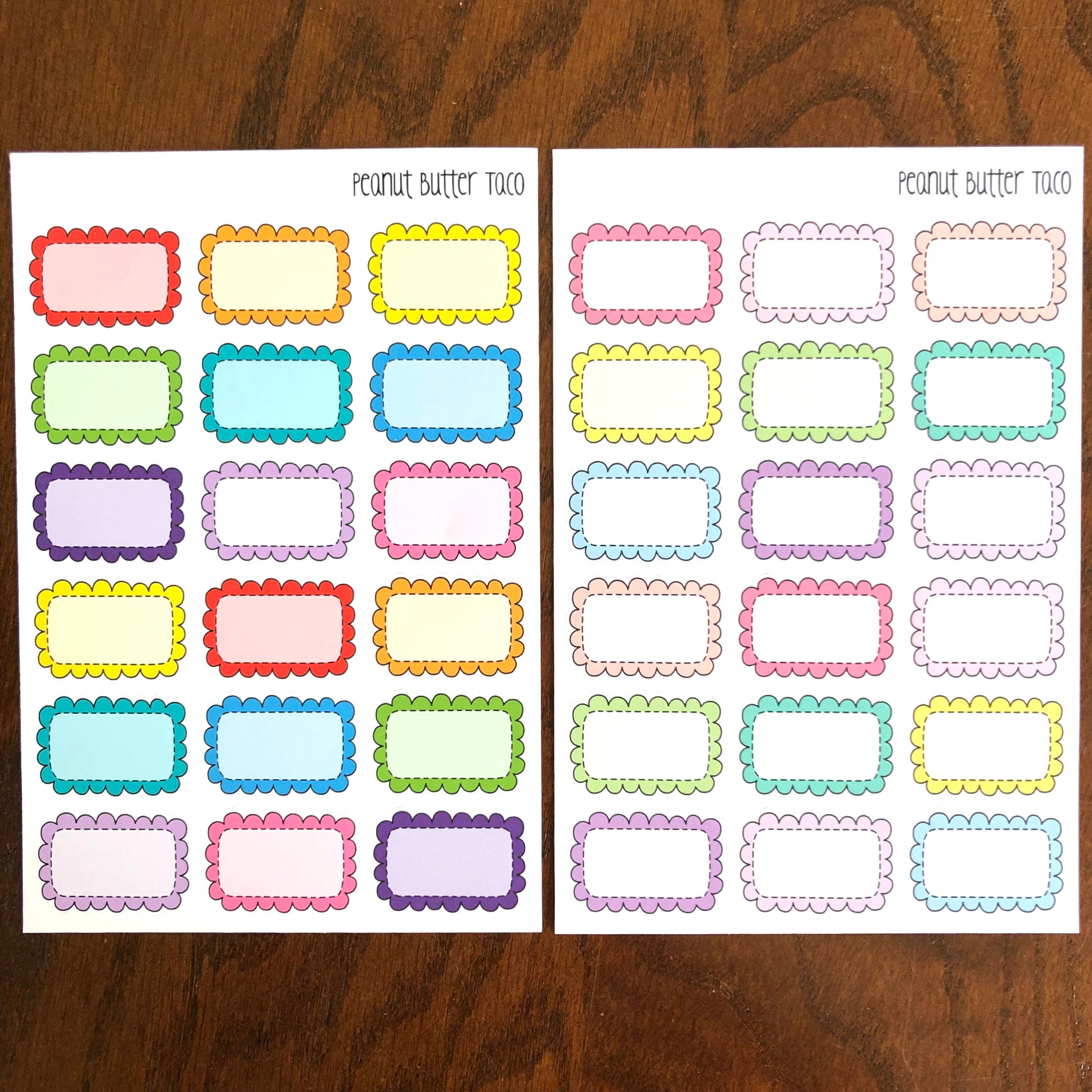 Scallop Half Boxes Rainbow or Pastel Scalloped Doodle - Etsy