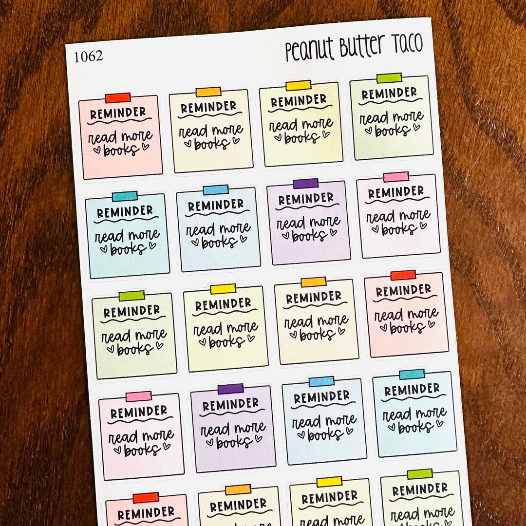 Reminder Read More Books Planner Stickers - Reading Deco Planner ...