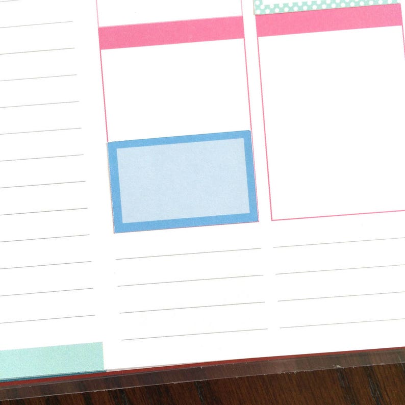 Bubbles Half Boxes Planner Stickers Rainbow Half Box | Etsy