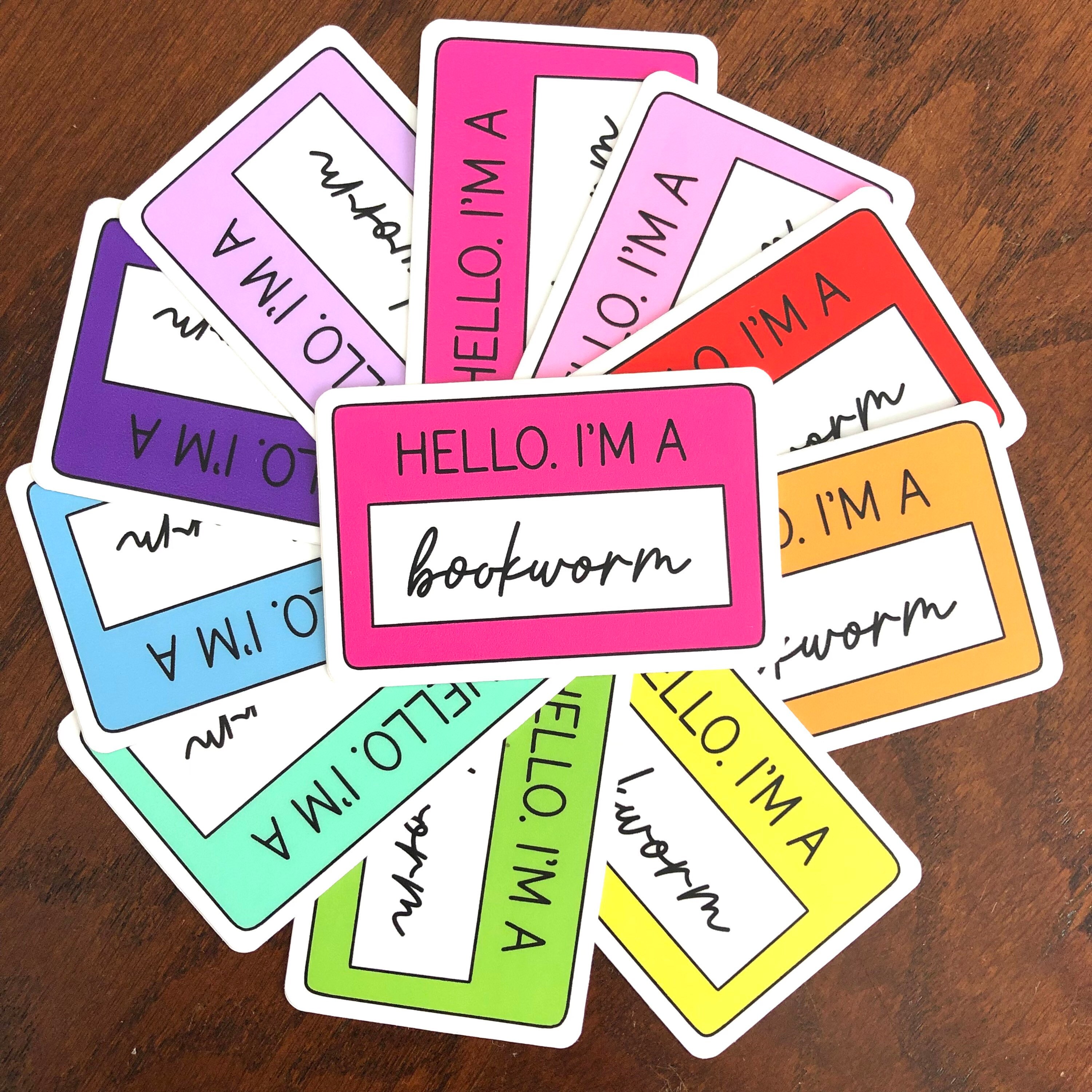 Hello I'm a Bookworm Vinyl Sticker - Bookish Vinyl Decal - Laptop ...