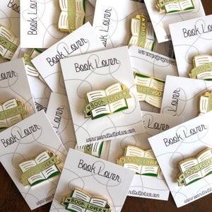 Book Lover Enamel Pin - Bookish Enamel Pin - Open Book Reading Pin ...