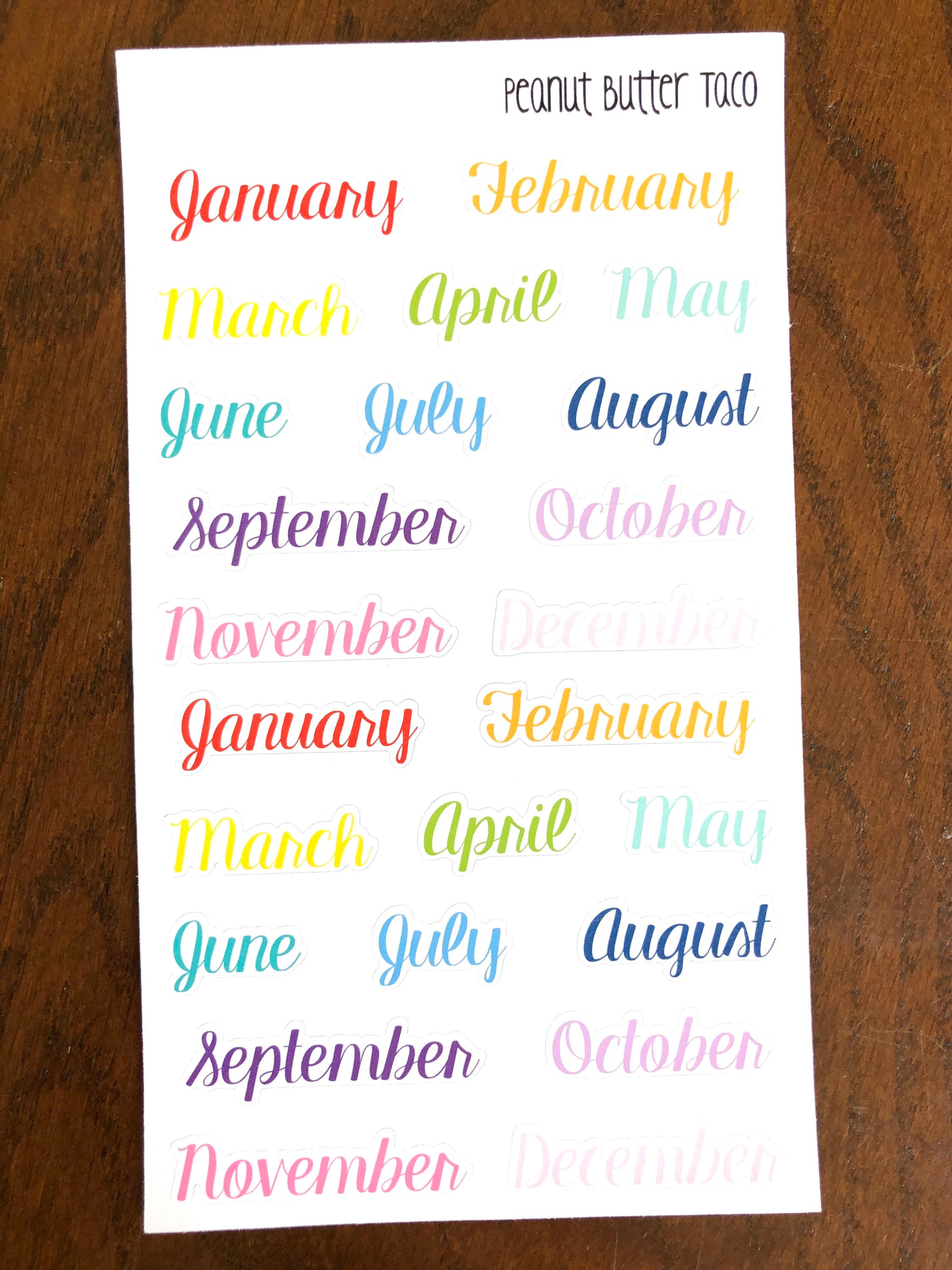 Months of the Year Planner Stickers - Month Stickers - Bujo Stickers ...