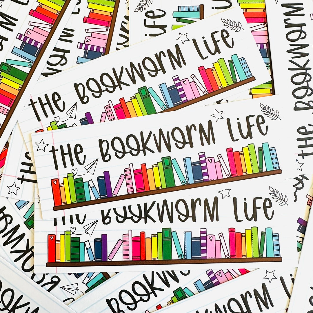 Special Edition - the Bookworm Life Bookmark - Doodle - Bookshelf ...