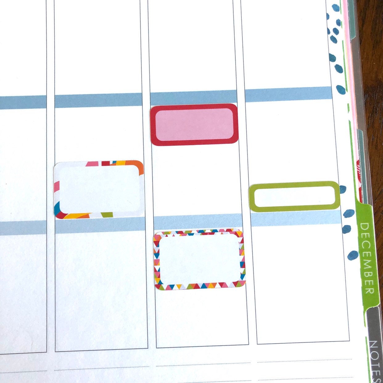 Summer Vibes Mixed Boxes Planner Stickers - Vibrant Plaid Bright ...