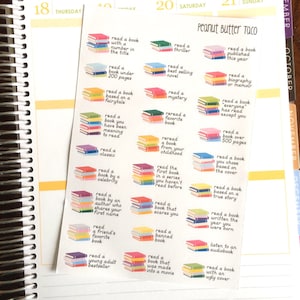 Reading Challenge Planner Stickers - Reading Planner Stickers - Reading ...