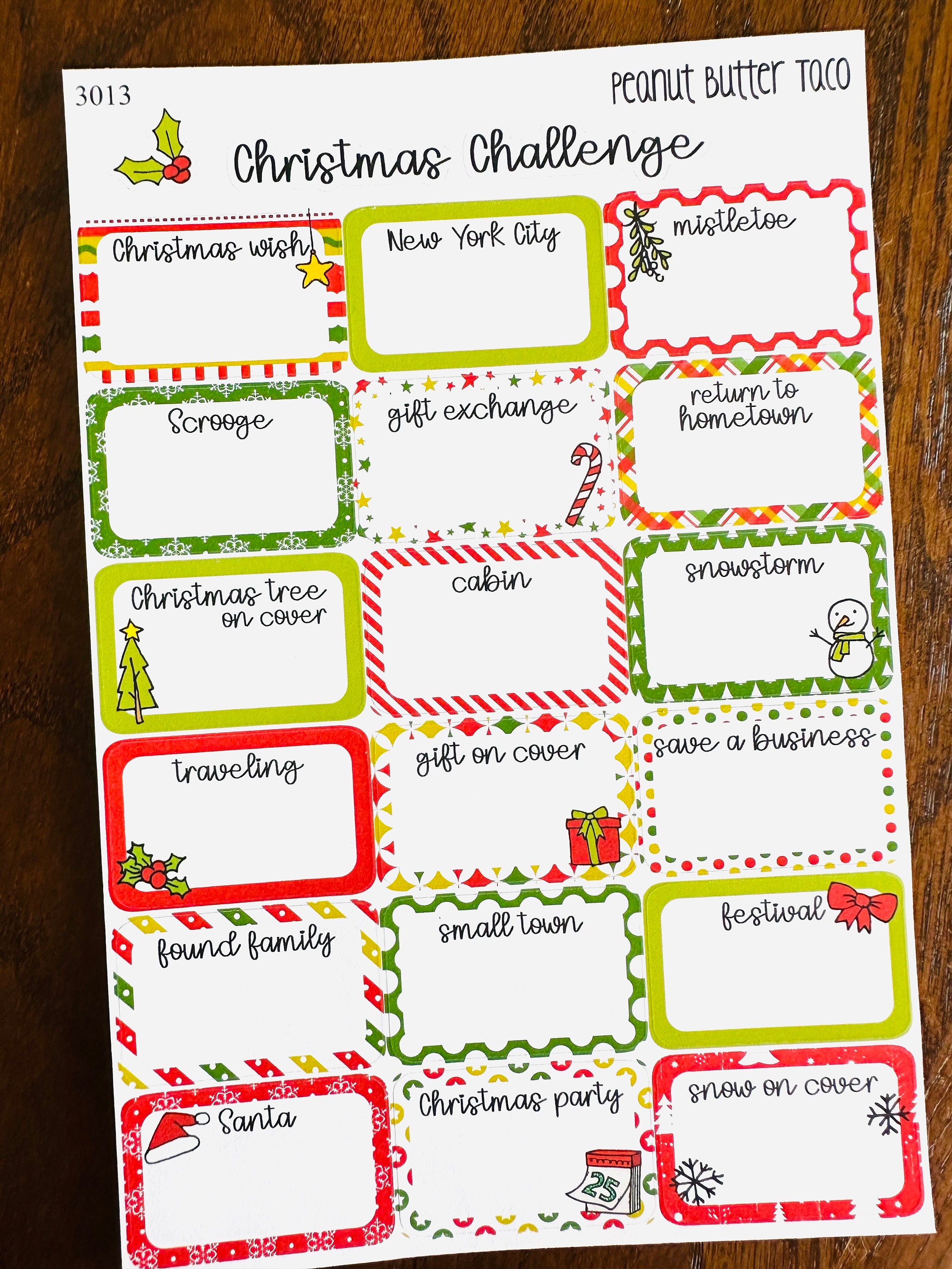 Christmas Reading Challenge - Holiday Movie Book Challenge Stickers ...