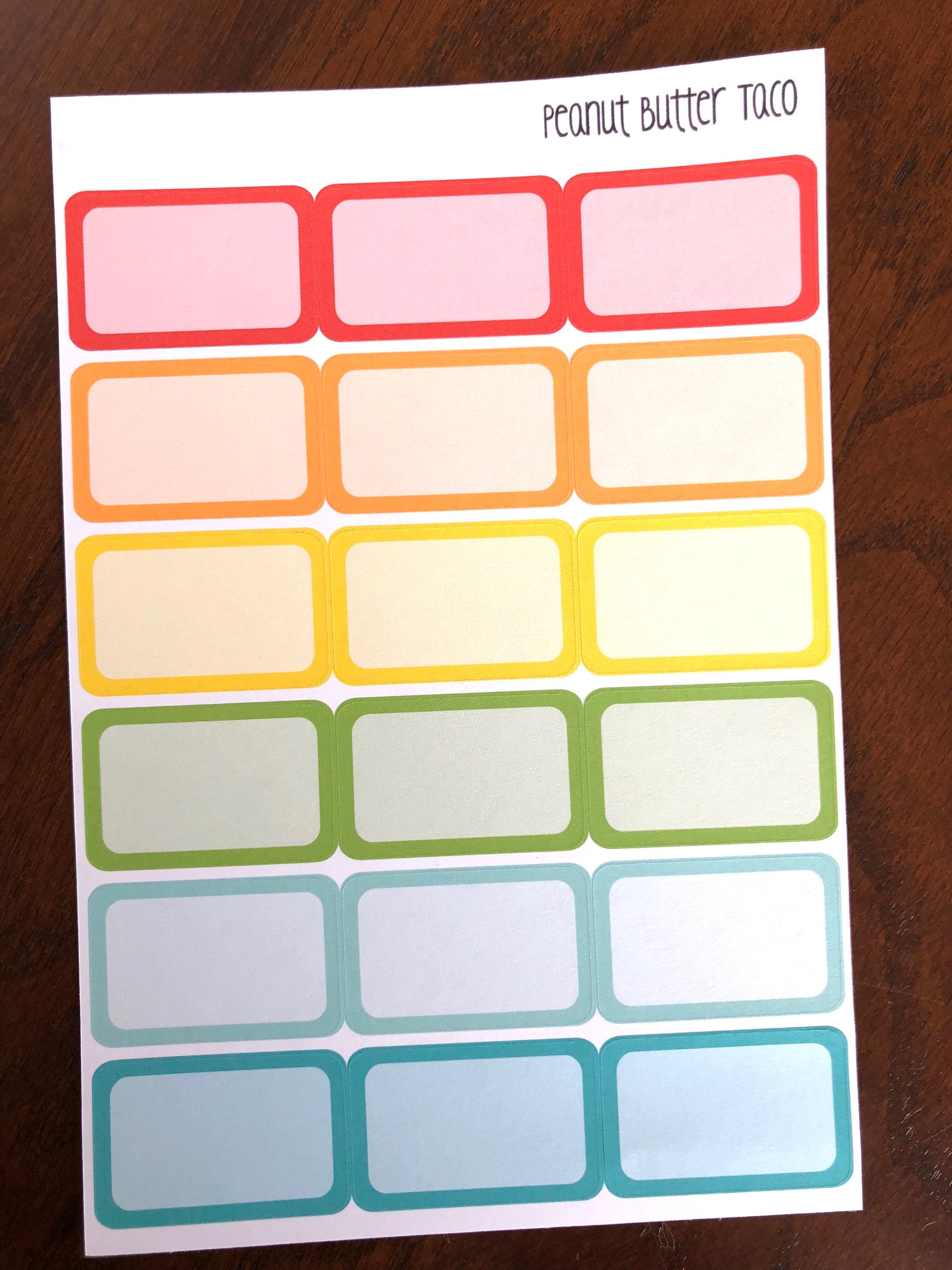 Ultimate Rainbow Half Boxes Planner Stickers - Half Box Planner ...