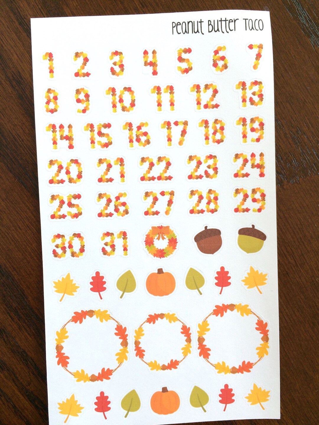 Leaf Date Covers Planner Stickers - Fall Leaves Countdown Stickers ...