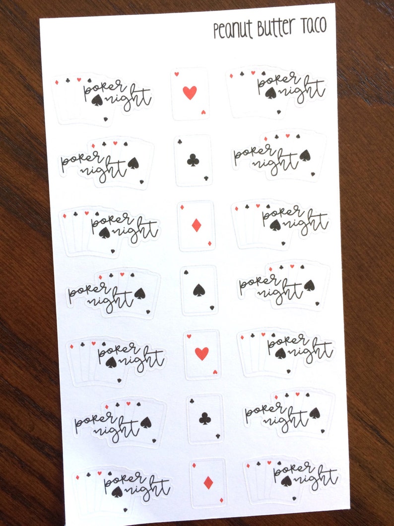 Poker Night Stickers - Game Night Planner Stickers - Playing Cards ...