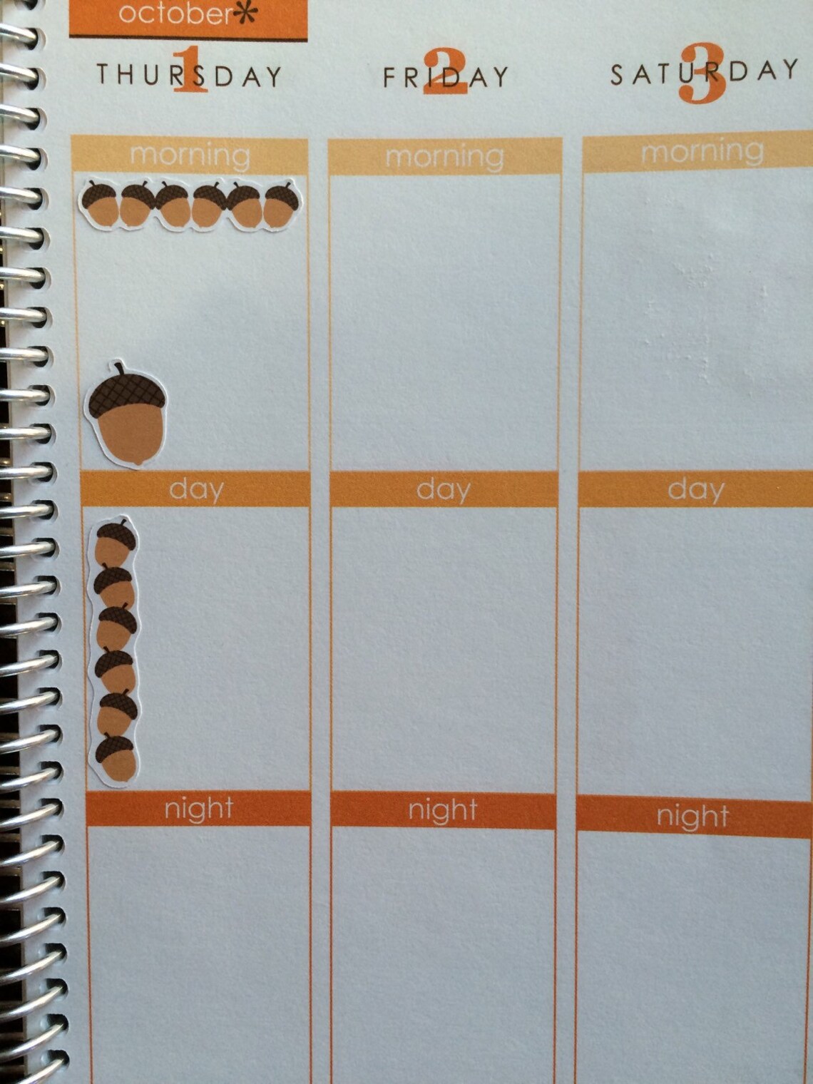 Acorn Date Stickers - Fall Date Covers - Number Planner Stickers - Fall ...