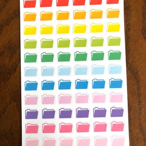 File Folder Stickers - Small or Large File Folder Icon Planner Stickers ...