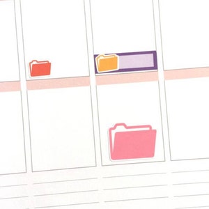 File Folder Stickers - Small or Large File Folder Icon Planner Stickers ...