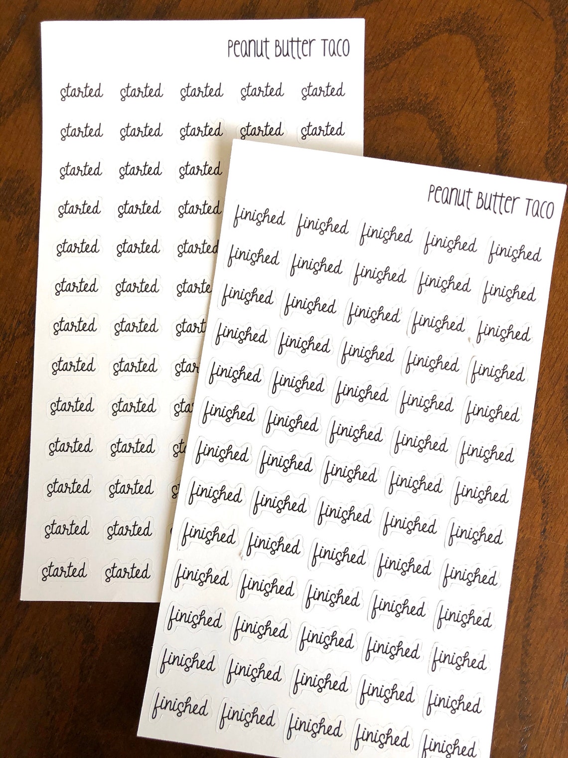 Started & Finished Text Planner Stickers Reading Planner - Etsy