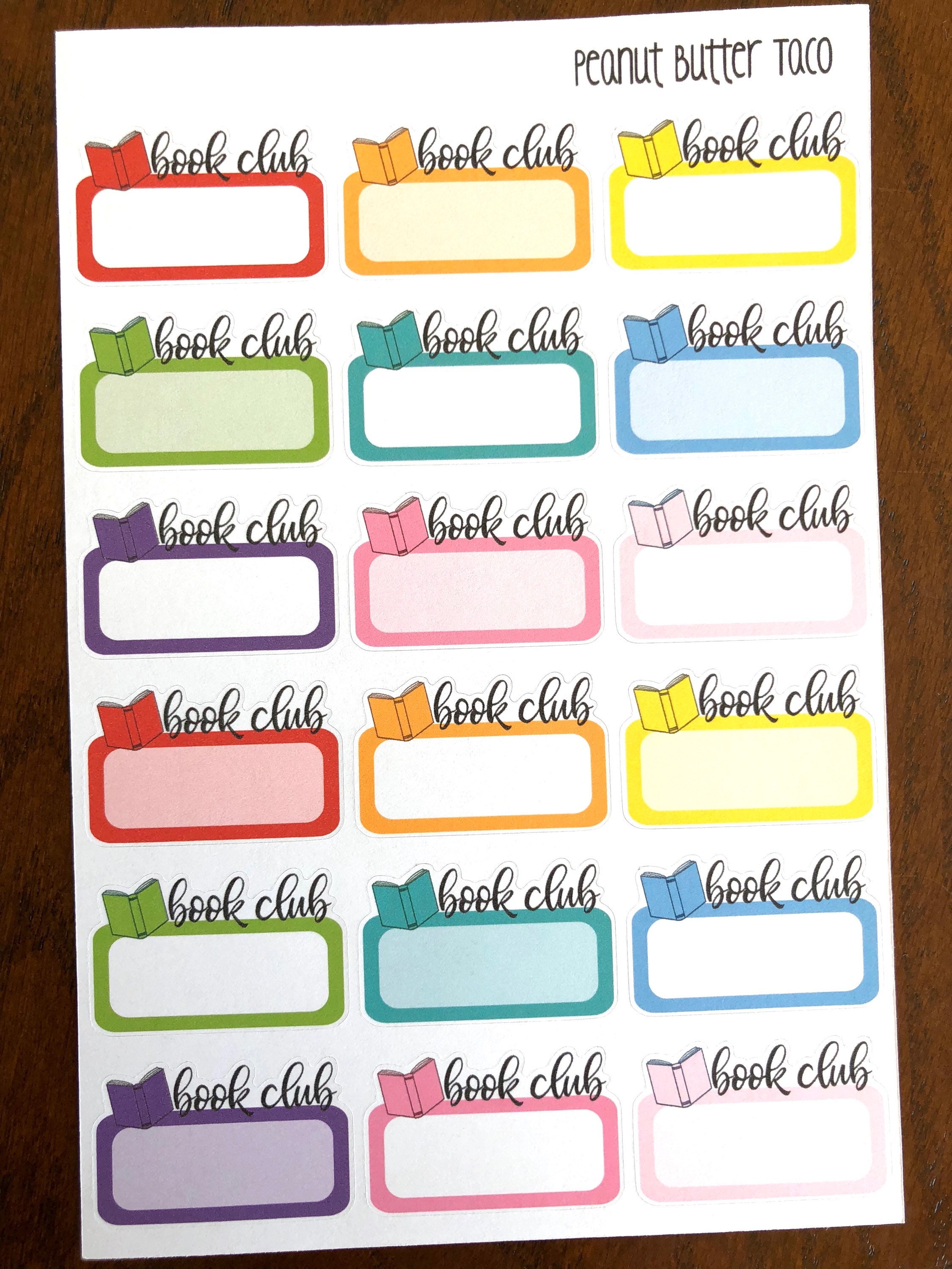 Rainbow Book Club Boxes Reading Planner Stickers Book - Etsy