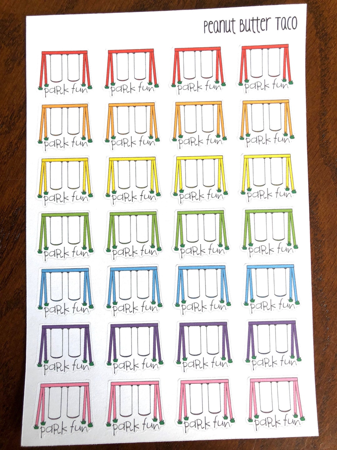 Park Fun Planner Stickers - Park Day Stickers - Play Outside Stickers ...