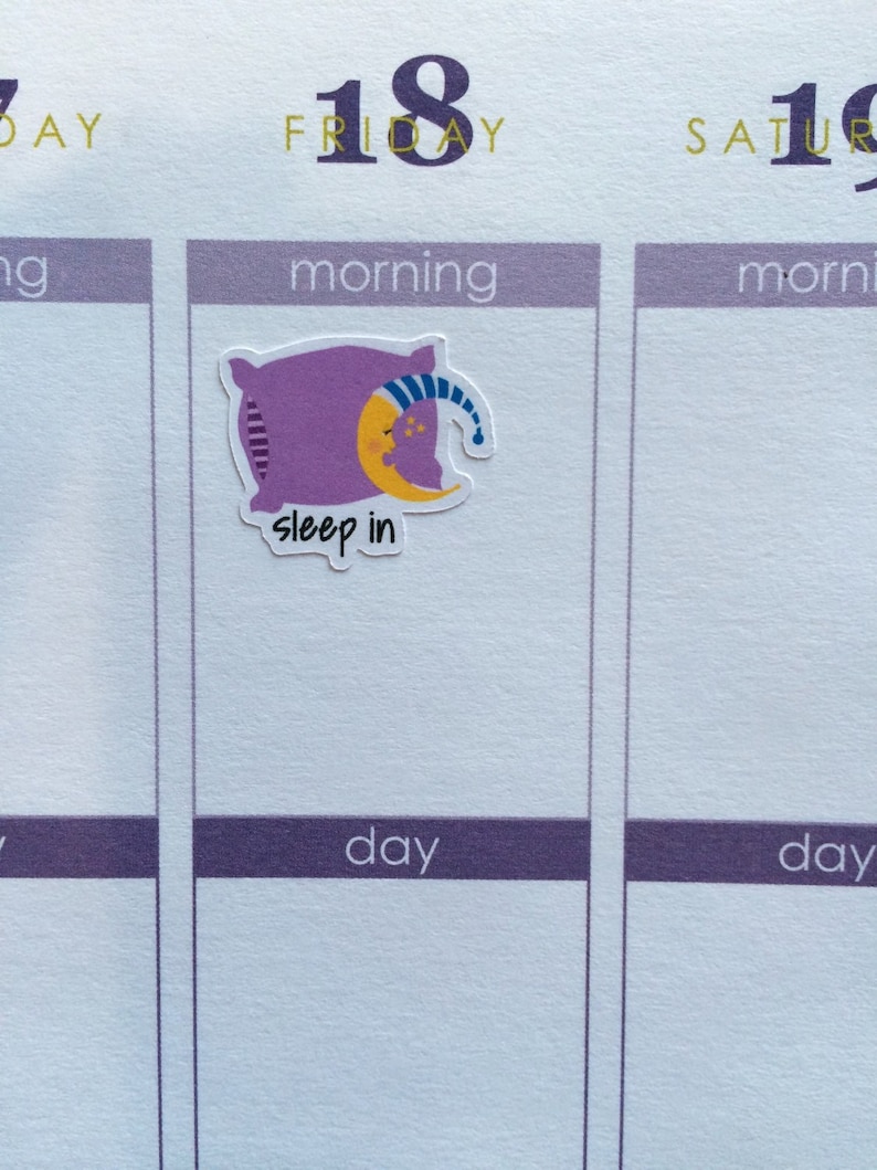 Sleep In Planner Stickers Sleep Planner Stickers Pillow | Etsy