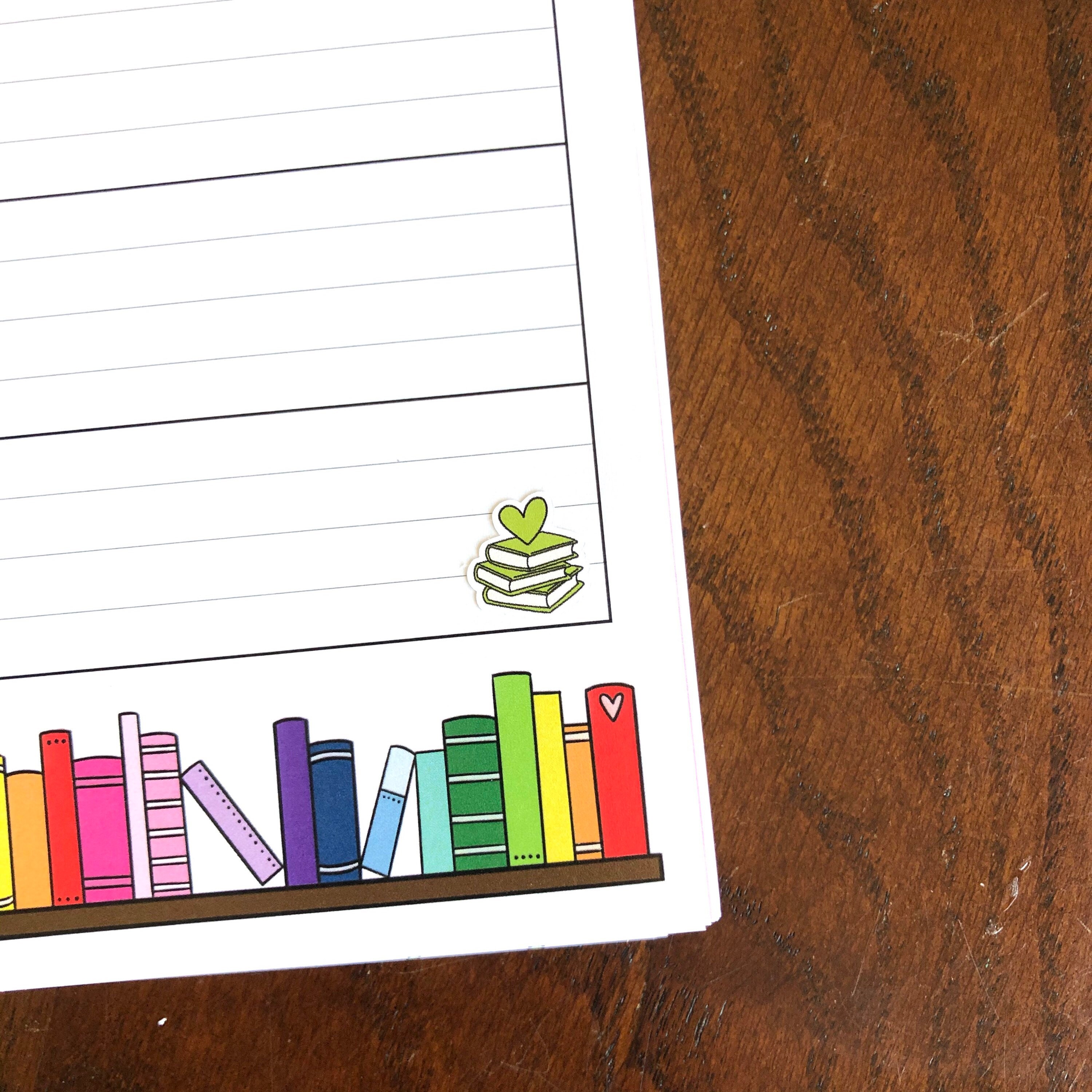 Heart Topped Book Stacks Planner Stickers Book Planner | Etsy