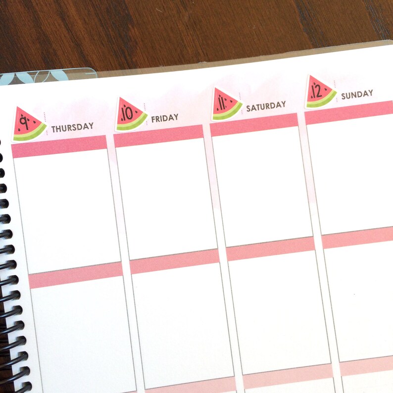 Watermelon Date Covers Planner Stickers - Watermelon Slices Stickers ...
