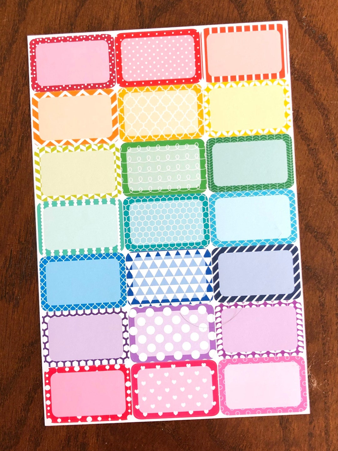 Bright Rainbow Half Boxes - Planner Stickers - Rainbow Half Boxes ...