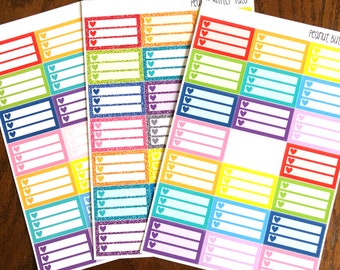 Funky Checklist Planner Stickers Heart Checklists to Do | Etsy