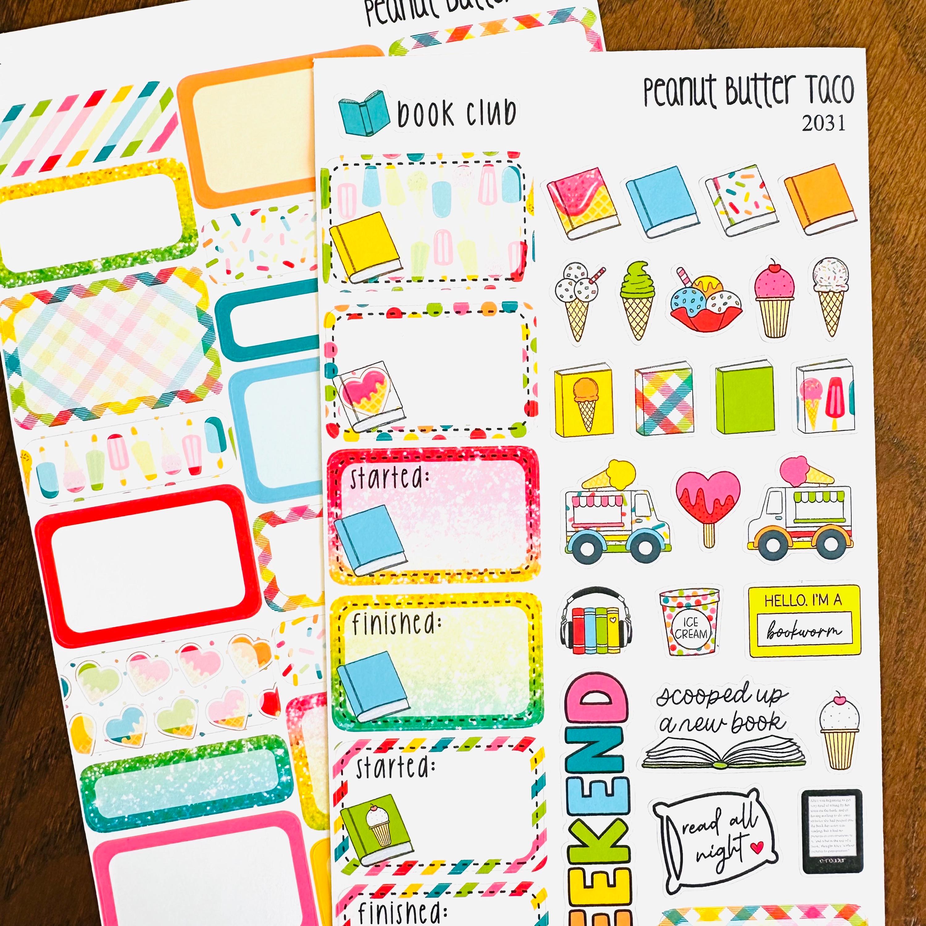 Ice Cream Bookish Sampler Planner Stickers - Summer Reading Stickers ...